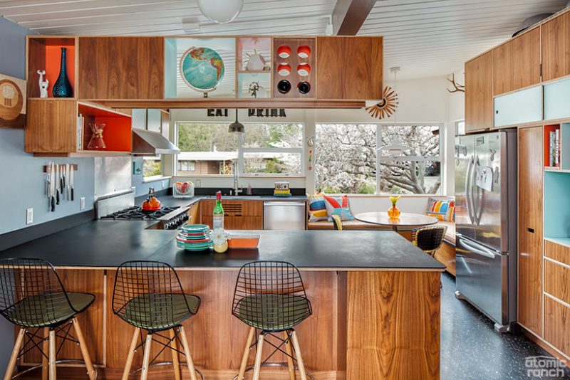 This Custom Midcentury Kitchen Design Was Made to Entertain