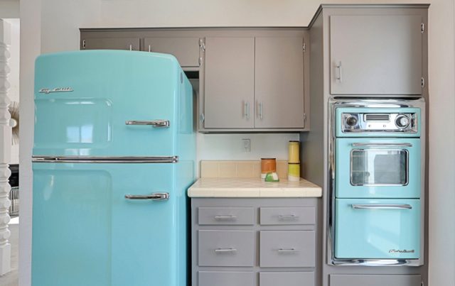 Renovate + Revamp: Matching Teal Appliances Make The Kitchen