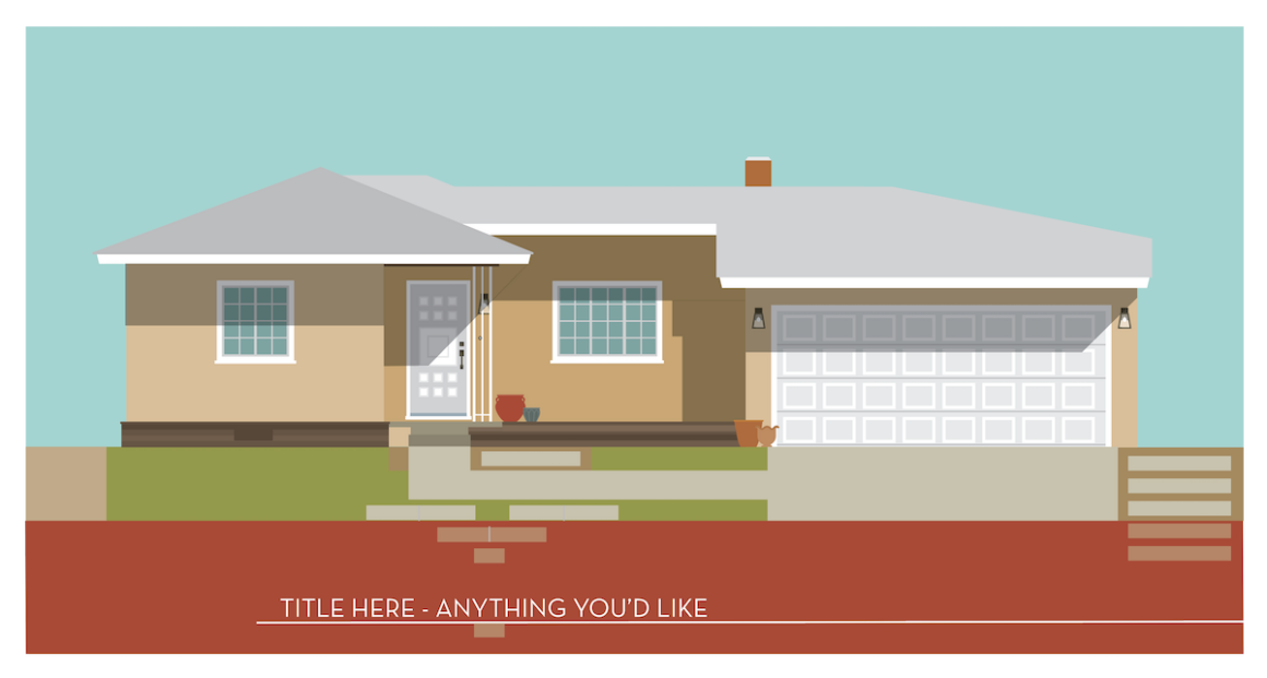 My Mid Century Style House Portrait - Atomic Ranch